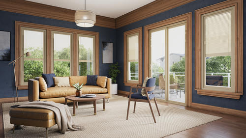 Blinds In Glass Window Door